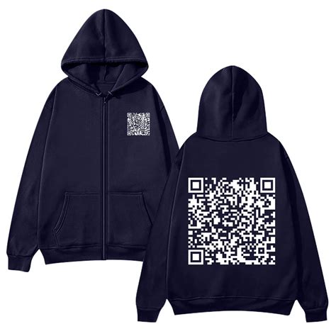 Bbyeadc Mens Unisex Funny Fu Qr Code Hoodie Long Sleeve Qr Scan Code