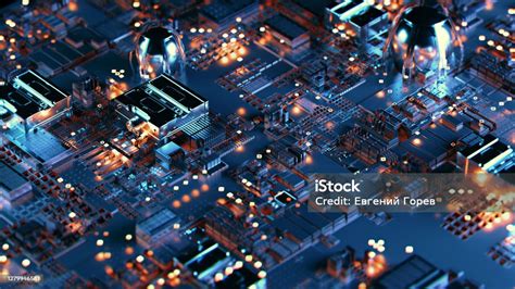 전자 칩 구성 요소 벽지 미래 인쇄 회로 기판 3d 일러스트레이션 회로판에 대한 스톡 사진 및 기타 이미지 회로판 추상적인 클로즈업 Istock
