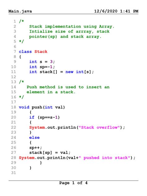 Stack Implementation Using Array Pdf
