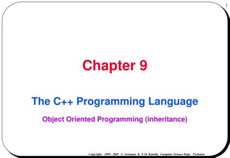 PPT The C Programming Language Object Oriented Programming Inheritance PowerPoint