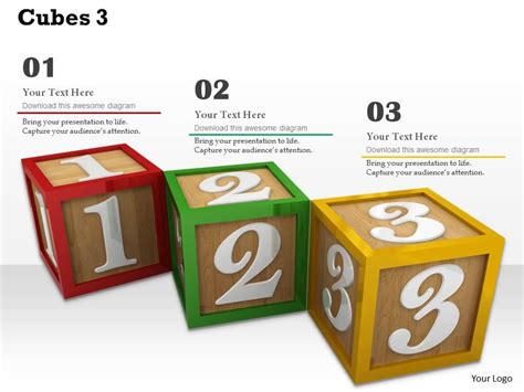 0614 Numbers Learning With Cubes Image Graphics For PowerPoint PowerPoint Templates