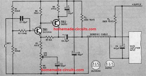 How To Build A Microphone Amplifier Circuit Homemade Circuit Projects