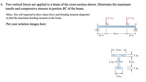 Solved 4 ﻿two Vertical Forces Are Applied To A Beam Of The