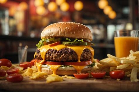 Cheeseburger Craving Fix Premium Ai Generated Image