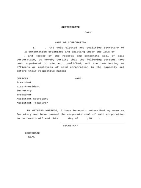 Certificate Of Elected Officers Fill Out Sign Online DocHub