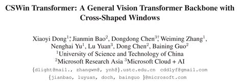 【cvpr2022】cswin Transformer A General Vision Transformer Backbone With