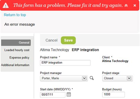 Netsuite Applications Suite Nsoa Form Error Field Message