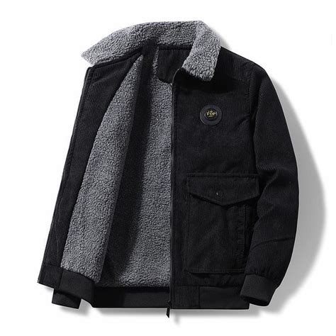 Chaqueta Gruesa De Lana Para Hombres Abrigo De PANA Con Cuello De Piel Invierno EBay