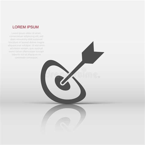 Vector Target Aim Icon In Flat Style Darts Game Sign Illustration