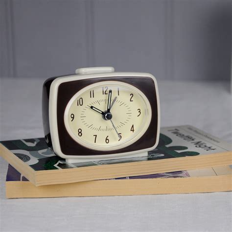 Retro Tv Style Brown Alarm Clock Rex London Dotcomtshop
