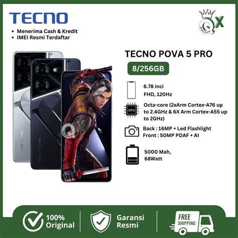 Jual Tecno Pova 5 Pro 5G 8 256 GB Garansi Resmi 1tahun Shopee Indonesia