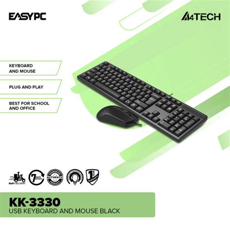 EasyPC A Tech Kk KRS Usb Keyboard And Mouse Black Basic Keyboards For Pc Computer