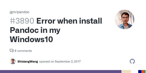 error when install pandoc in my windows10 · issue 3890 · jgm pandoc