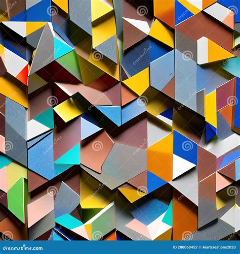 A Geometric Arrangement Of Overlapping Triangles And Polygons Creating
