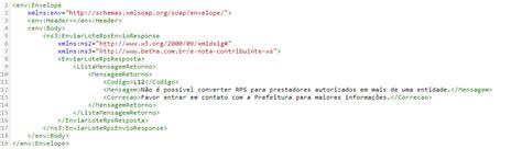 Edocs Emissão Nfs E Betha Rejeição L12 Não é Possível Converter Rps Para Prestadores