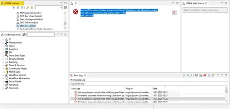 Unkown Error When Opening A Workflow Knime Analytics Platform Knime