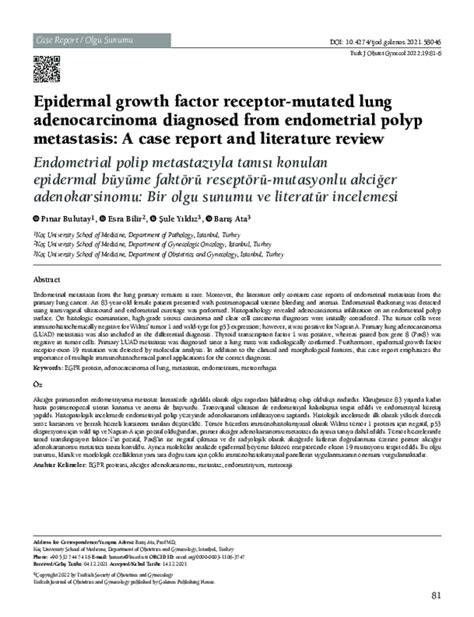 Pdf Epidermal Growth Factor Receptor Mutated Lung Adenocarcinoma
