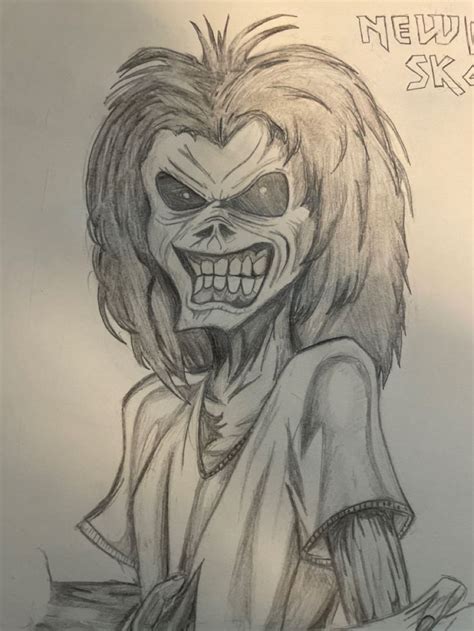 Cartoony Eddie Iron Maiden Dark Art Drawings Graffiti Style Art Art