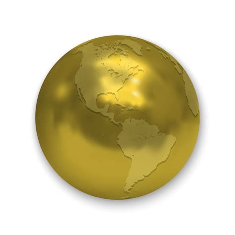 Premium Vector Golden Glossy Earth Globe Icon Isolated