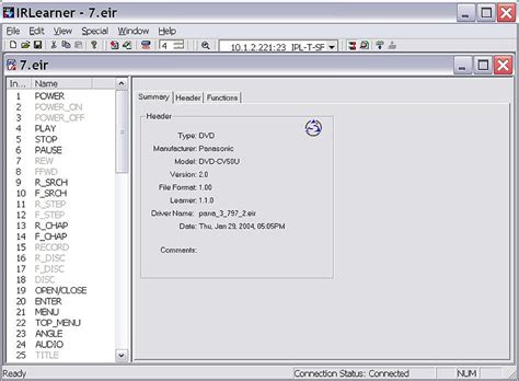 IR Learner Software Extron