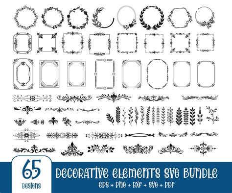 Decorative Elements Svg Bundle Text Divider Svg Flourishes Svg Elements Svg Bundle Ornaments