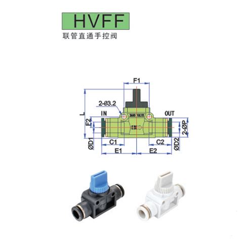 手动开关pu气管软管手阀管道阀hvff4 6 8 10 12mm气动快插接头 虎窝淘