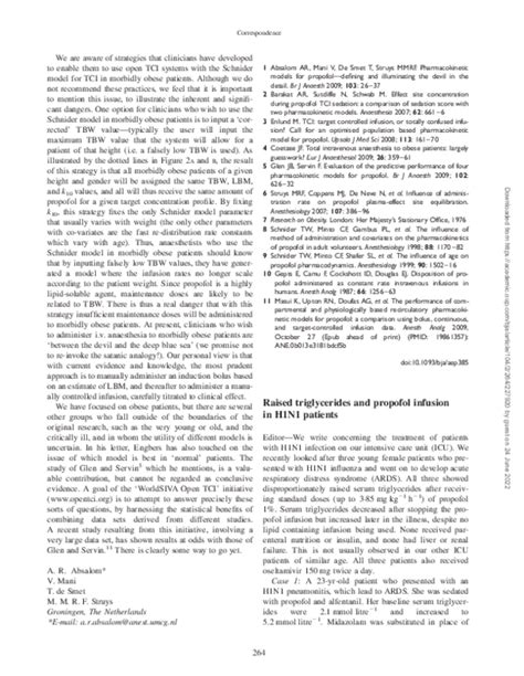 Pdf Raised Triglycerides And Propofol Infusion In H1n1 Patients