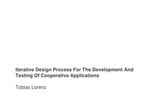 PDF Iterative Design Process For The Development And Testing Of Cooperative Applications