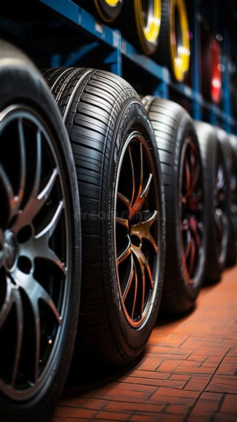 Wheel Choices Closeup Of Assorted Car Tires On Display In Shop