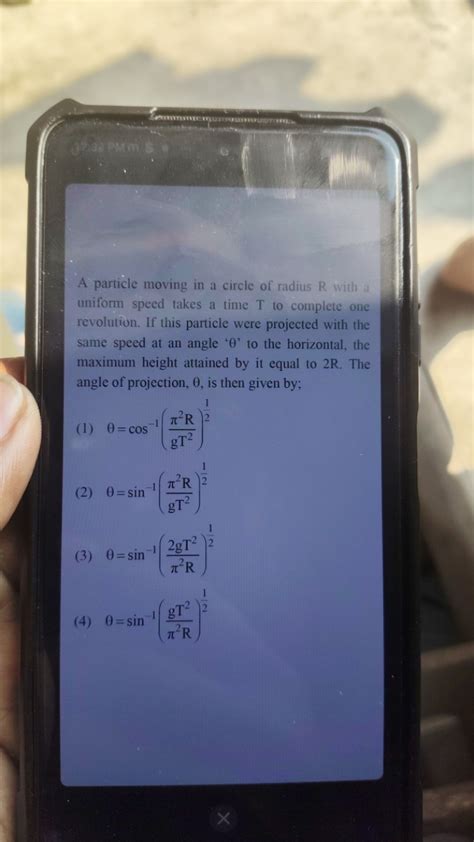 a particle moving in a circle of radius r with a uniform speed takes a ti