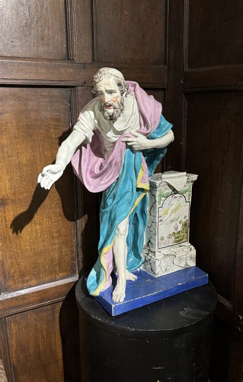 Monumental Pottery Pearlware Figure Of Demosthenes Enoch Wood