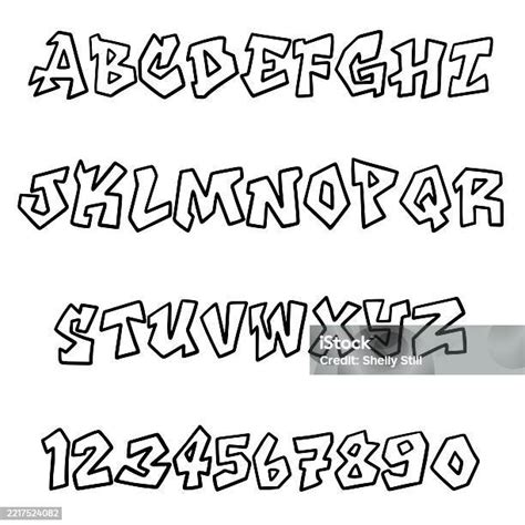 Grafiti Tipografi Font Huruf Teks Vektor Kartun Abc Ilustrasi Stok Unduh Gambar Sekarang Istock
