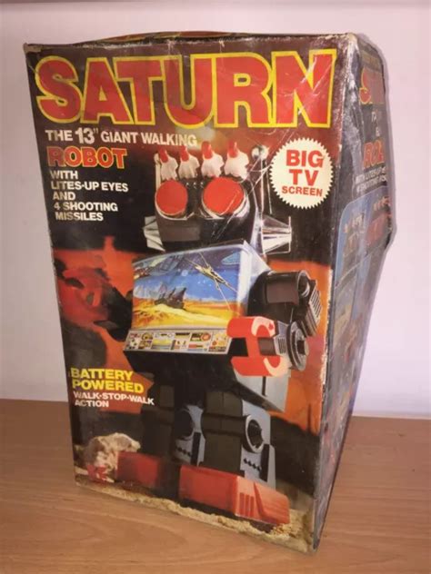 Battery Operated Giant Saturn Robot 30cm In Vintage Box £75 25