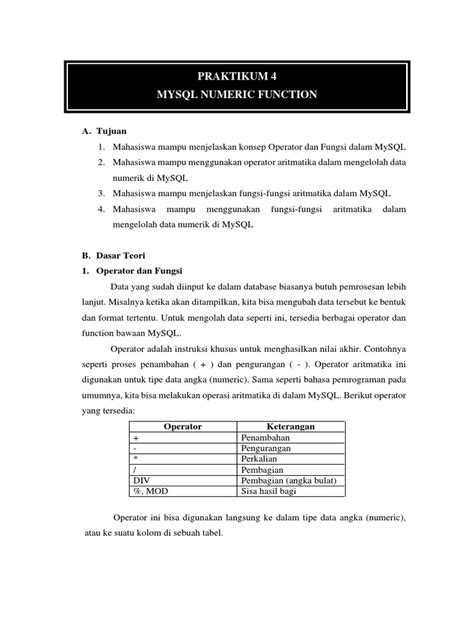 Modul 4 Numeric Function Pdf