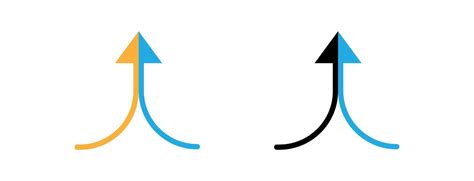 Two Arrows Merging Into One Icon Set Collection Two Arrows Merging