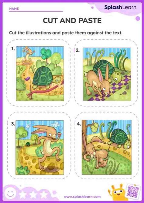 Cut And Paste The Illustrations ELA Worksheets SplashLearn