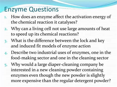 PPT Enzyme Questions PowerPoint Presentation Free Download ID 2824415