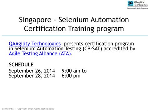 Selenium Certification Program Ppt