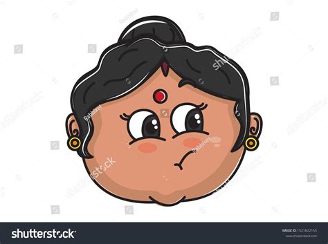 Vector Cartoon Illustration Indian Aunty Naughty Stock Vector Royalty
