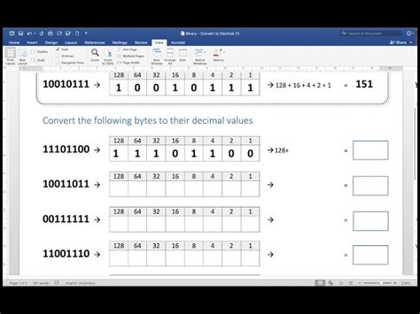 Binary Conversion Worksheet Excel Free Hex To Binary Conversion