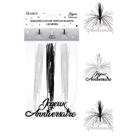 GUIRLANDE CASCADE JOYEUX ANNIVERSAIRE BLANCHE