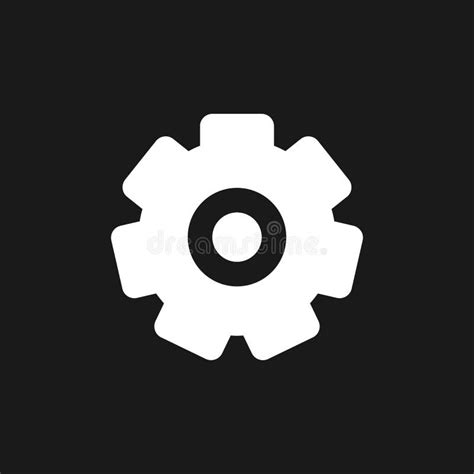 Settings Gear Dark Mode Glyph Ui Icon Stock Vector Illustration Of