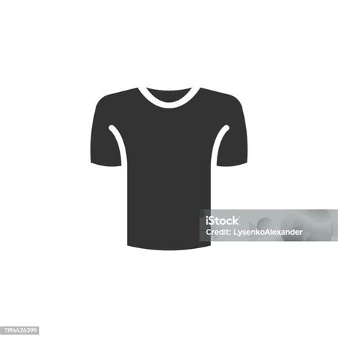 Ikon Tshirt Dalam Gaya Datar Ilustrasi Vektor Pakaian Kasual Pada Latar