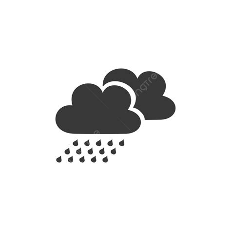 Vector Illustration Of Isolated Icon Showing Rainfall And Clouds In The