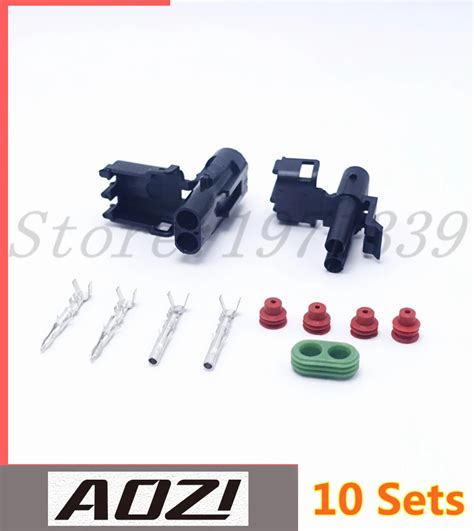 Buy 10 Sets High Quality Delphi Connector Two Pins Way