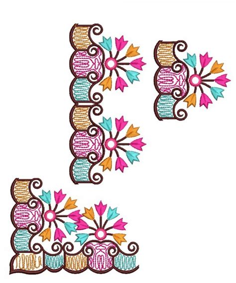 Border And Corner Set Embroidery Design Embroidery Designs Print