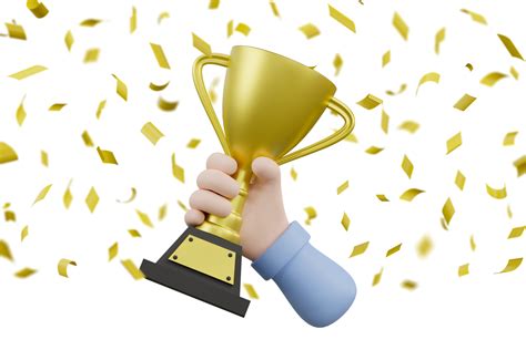 Free Cartoon Businessman Character Hand Holding Victory Prize Cup