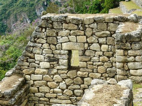 Details Of A Stone House In The Famous Archaeological Site Of Machu