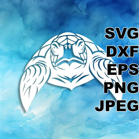 Sea Turtle Svg Cut Files Svg Dxf Png Eps Jpeg Vinyl And Paper Cut Cnc