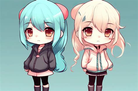 Anime Chibi Style Girl Character Generative Ai Stock Illustration